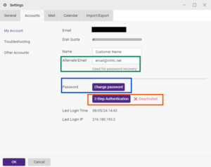 Change Email Password - MHTC